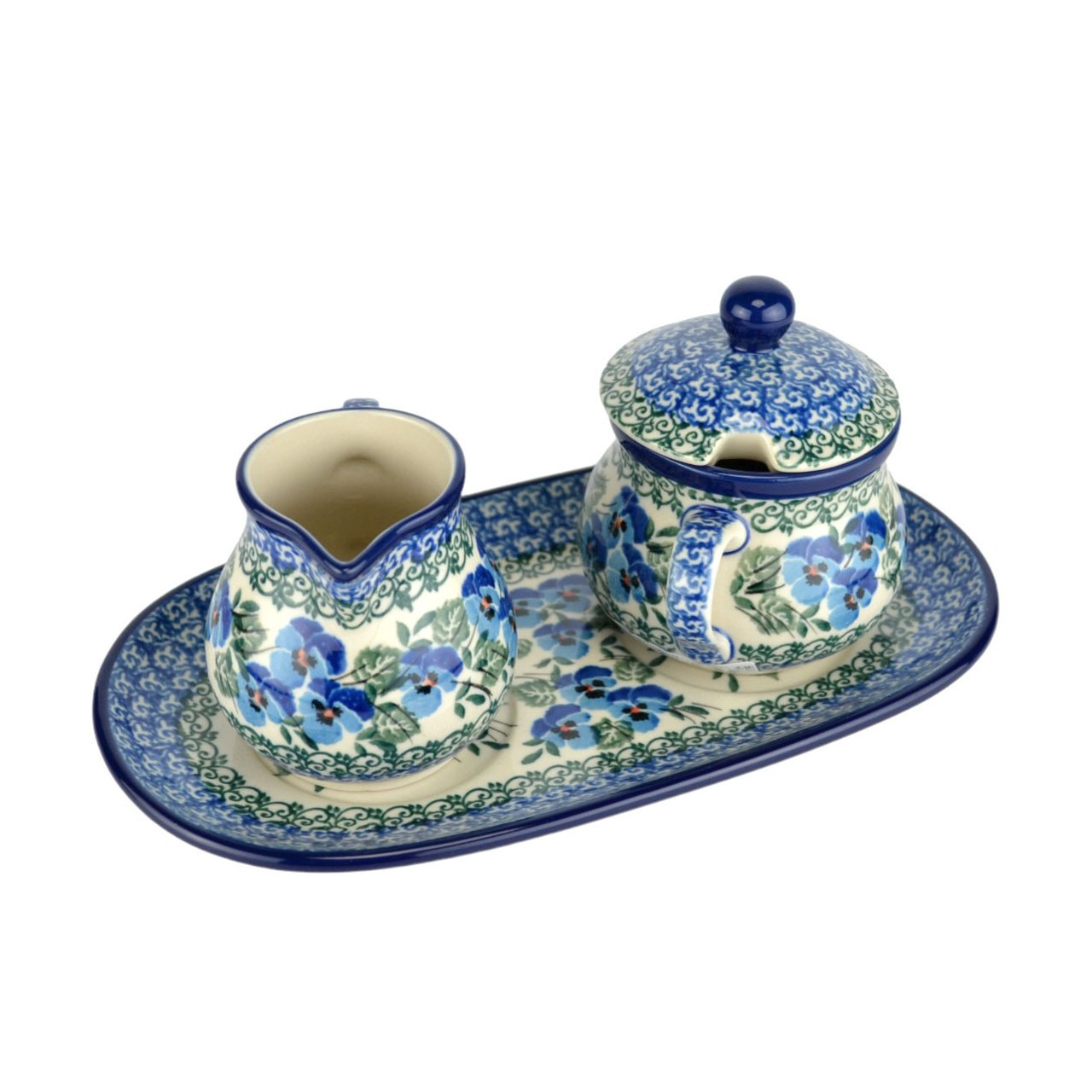 Polish Pottery Shop - Sugar bowl and creamer set