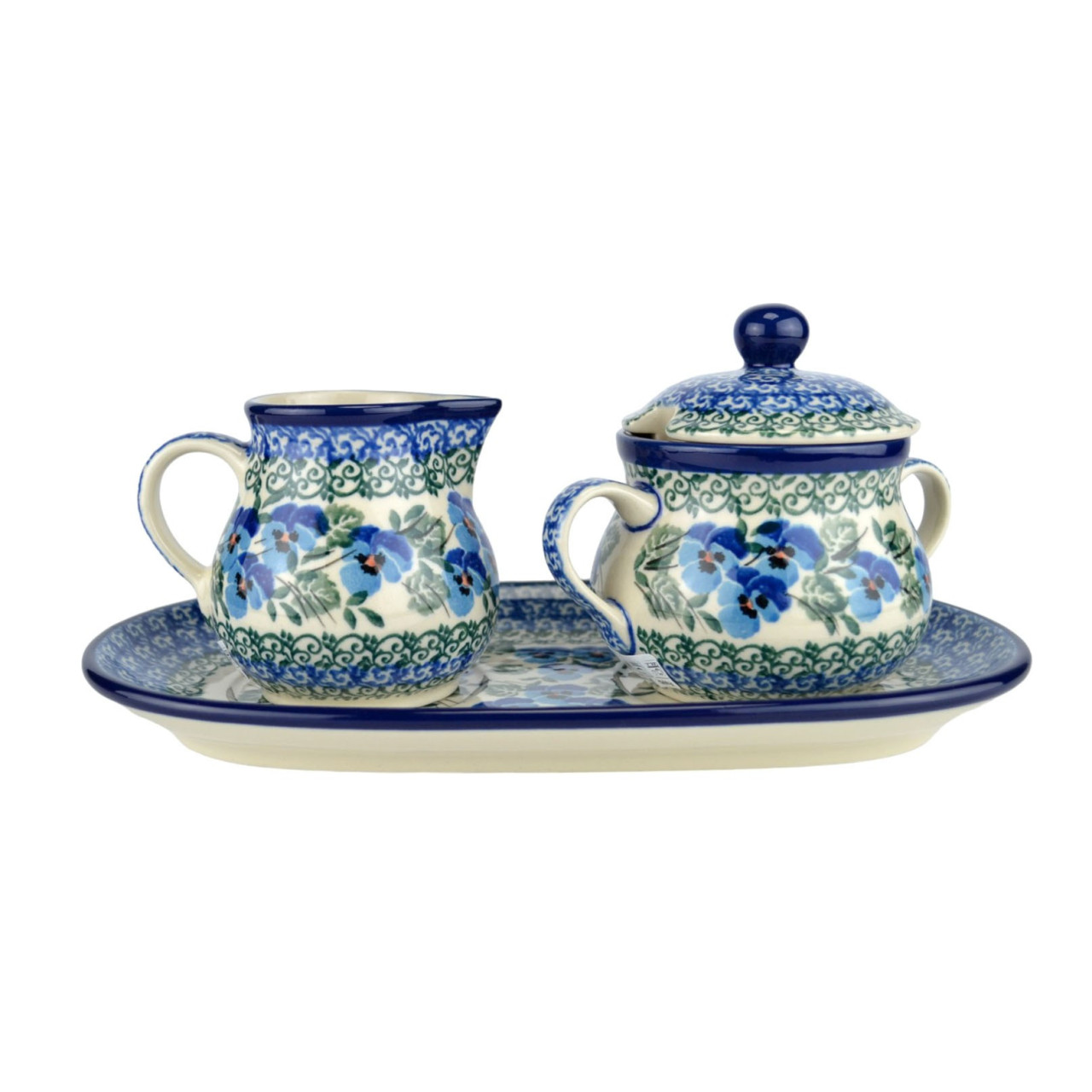 Polish Pottery Shop - Sugar bowl and creamer set